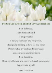 55 Positive Self-Esteem and Self-Love Affirmations - Positive Zone