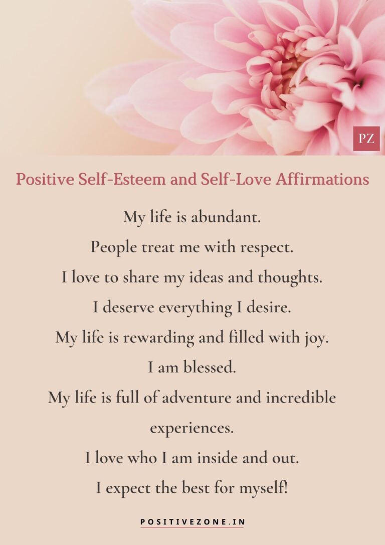 55 Positive Self-Esteem and Self-Love Affirmations - Positive Zone