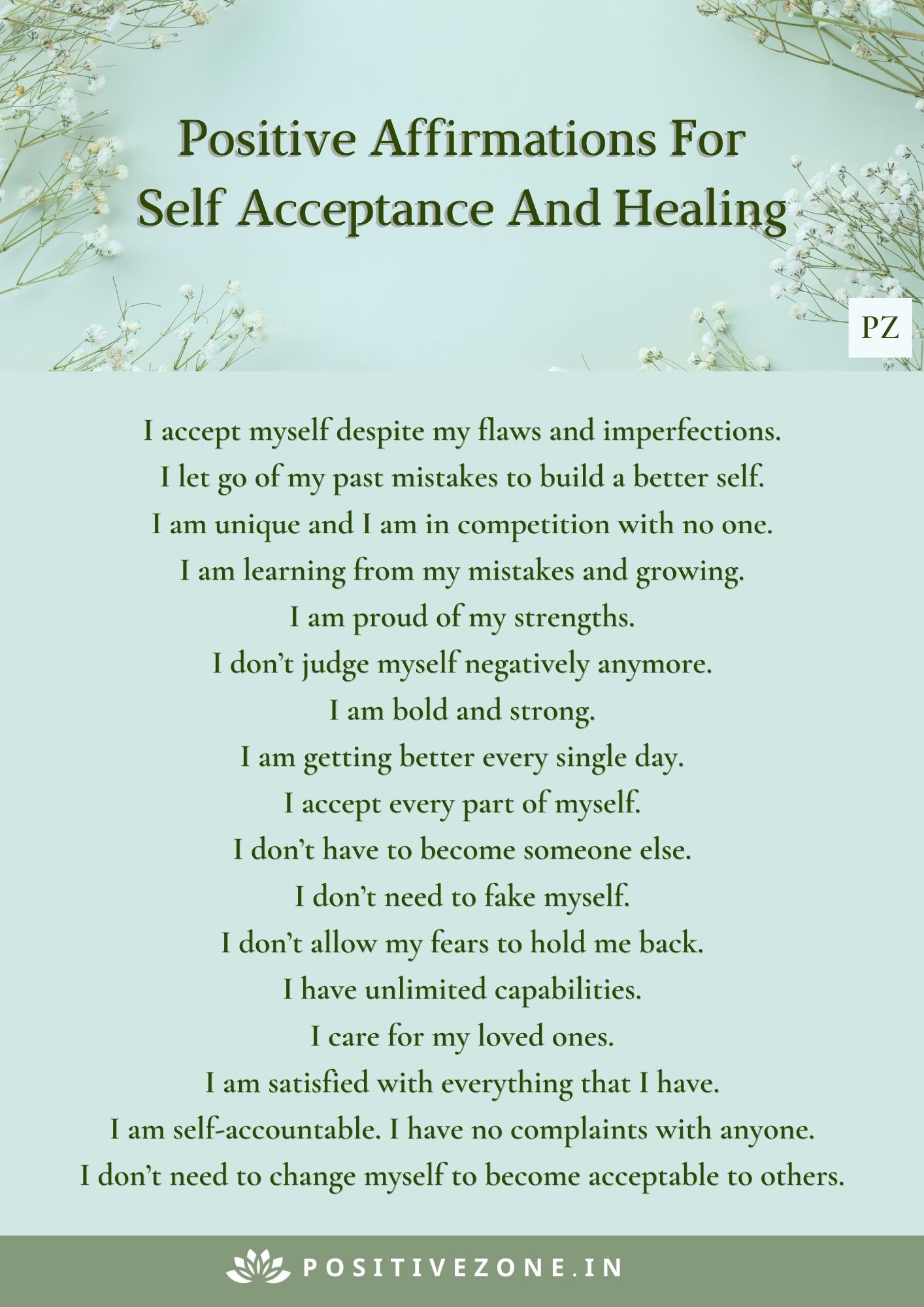 33 Positive Affirmations For Self-Acceptance And Healing - Positive Zone
